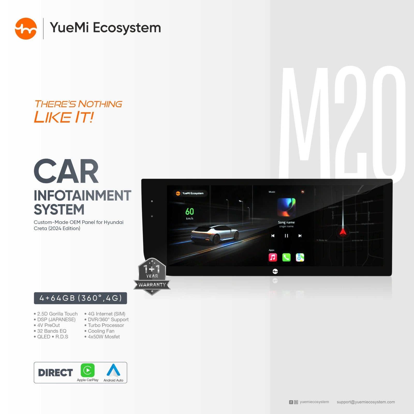 Yuemi M20,Car Infotainment System 4+64 GB – yuemiecosystemonline