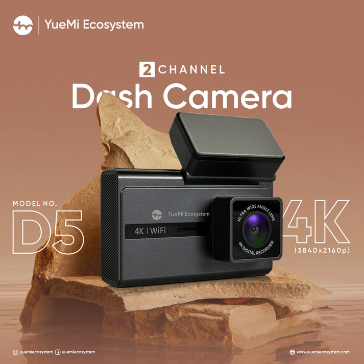 YueMi D5 2CH WiFi 4K DashCam(Mobile APP Control) 24H Monitor ...